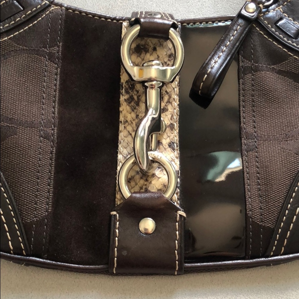 Coach Hampton Signature Striped Python Bag - Gem